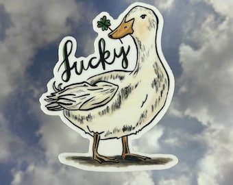 Lucky Duck Sticker - Etsy