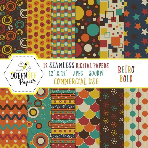 Retro Digital Paper 1950's Mid Century Modern 50s - Etsy