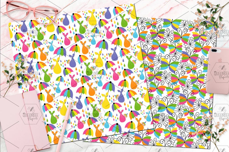 Baby Digital Paper Rainbow Baby Digital Patterns Seamless - Etsy