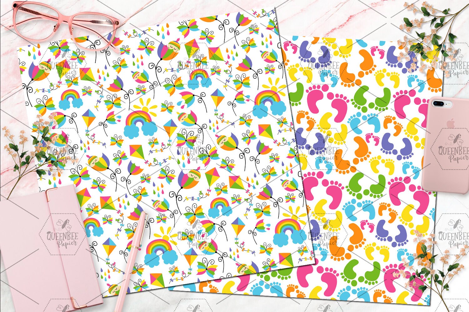 Baby Digital Paper Rainbow Baby Digital Patterns Seamless - Etsy