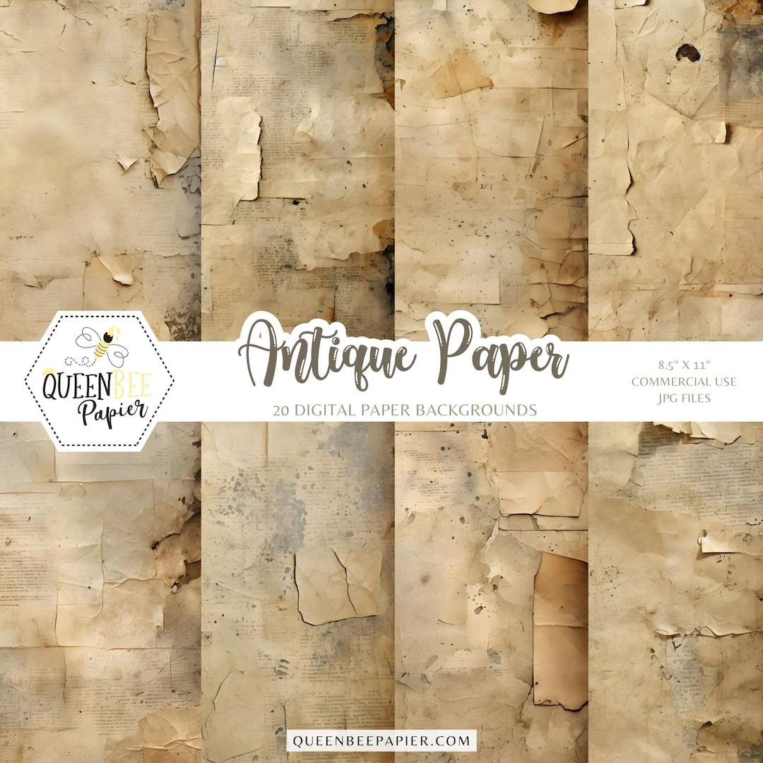 Antique Torn Digital Paper, Vintage Ripped Old Aged Printable Scrapbook ...