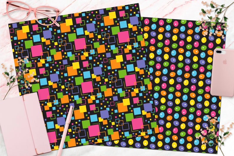 Rainbow Digital Paper Pack Commercial Use Scrapbook Paper - Etsy