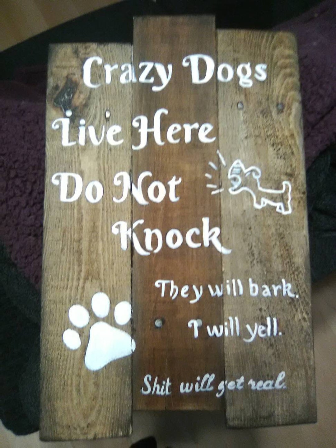 Crazy Dog Sign - Etsy