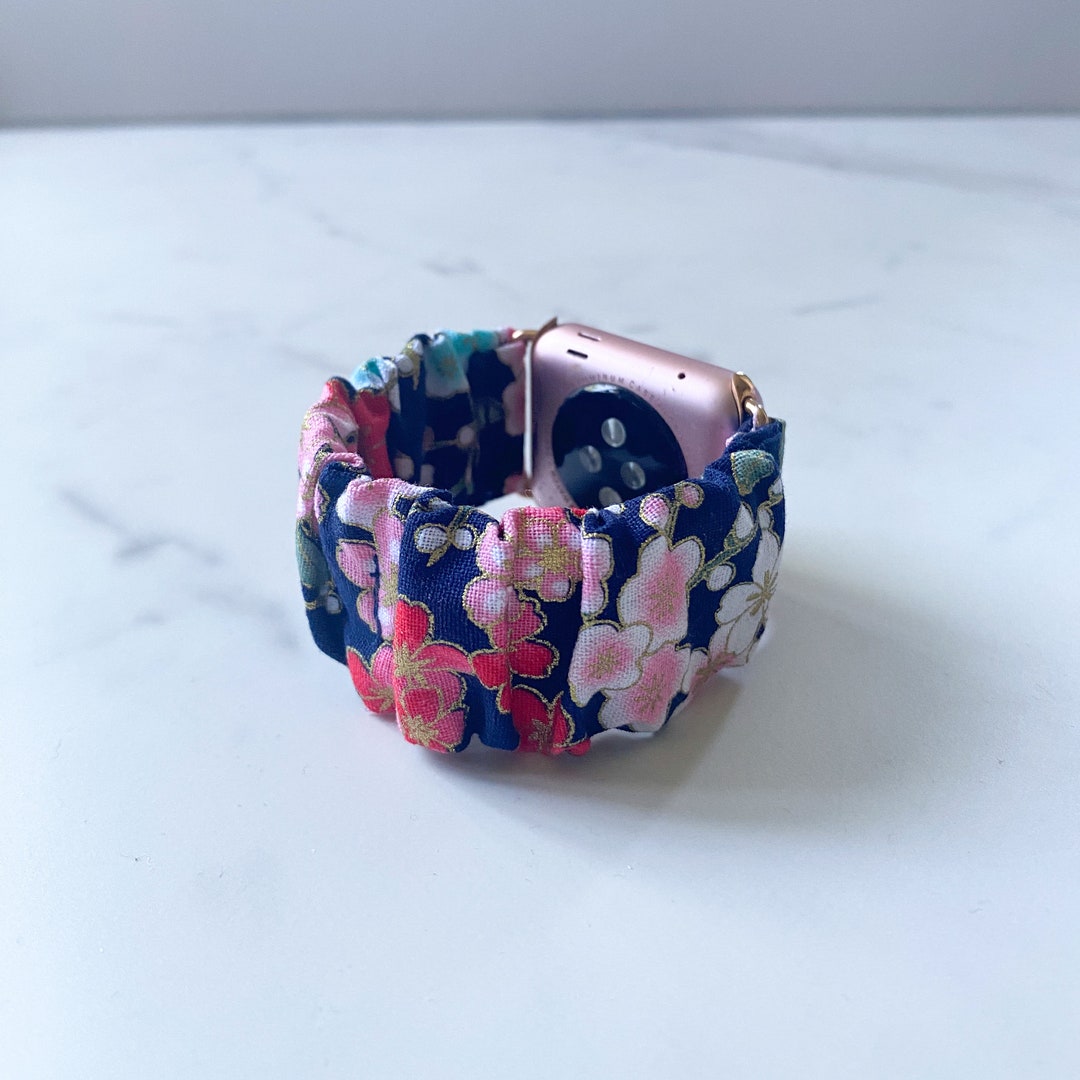 Navy Blue Cherry Blossom Apple Watch Band // Jbrandy Design - Etsy