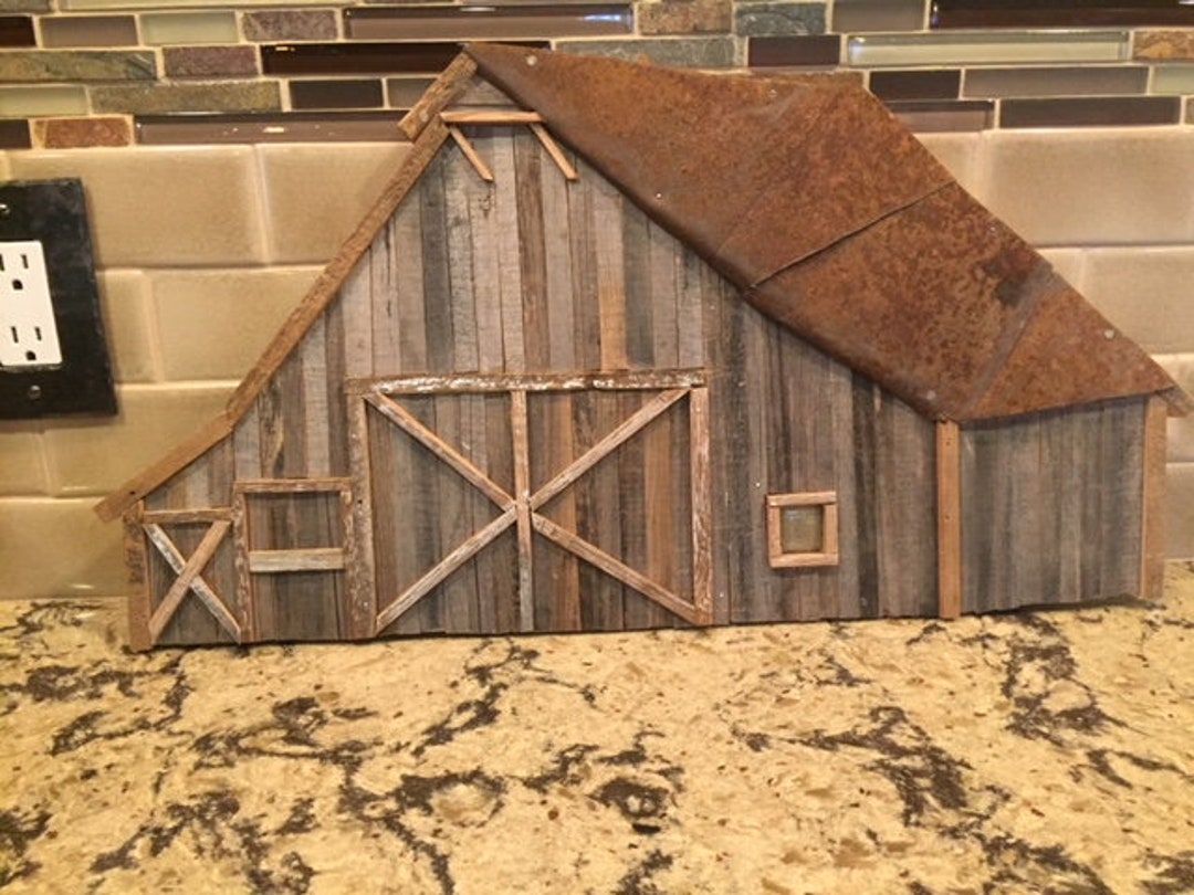 Grey Reclaimed Barn Wood Barn With Rustic Metal Roofing - Etsy