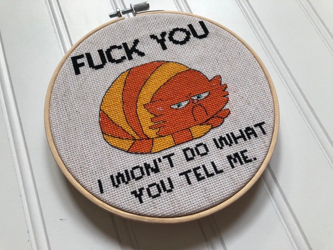 Digital Pattern Fuck You I Wont Do What You Tell Me Etsy