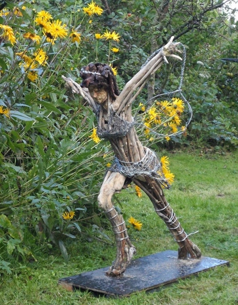 Woodland Spirit Dancing Fairy Driftwood Garden Sculpture - Etsy UK