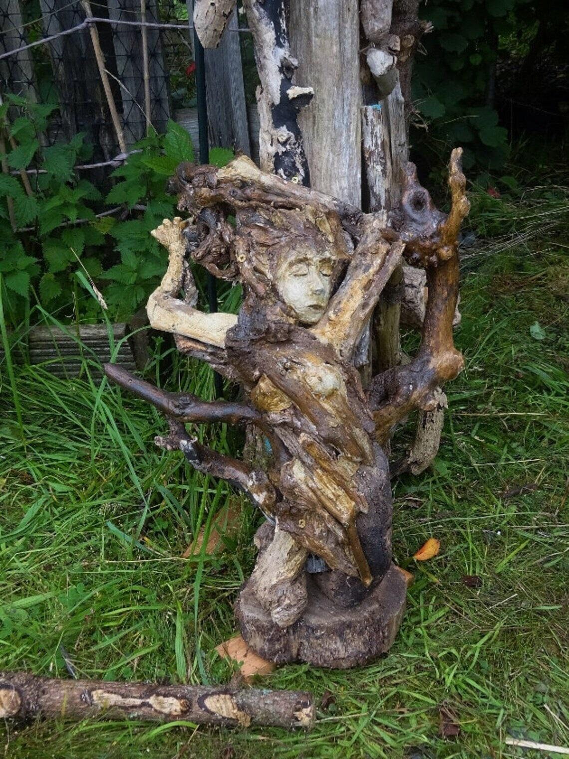 Woodland Spirit Dancing Fairy Driftwood Garden Sculpture - Etsy UK