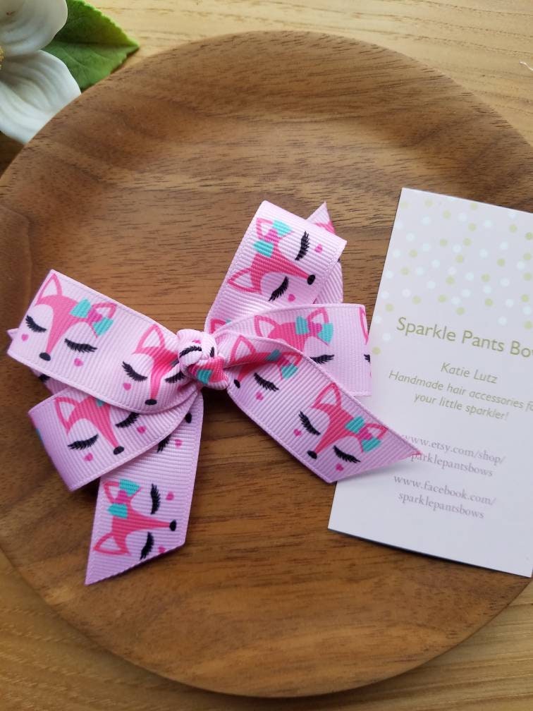 Pink Fox Racing Logo Bow
