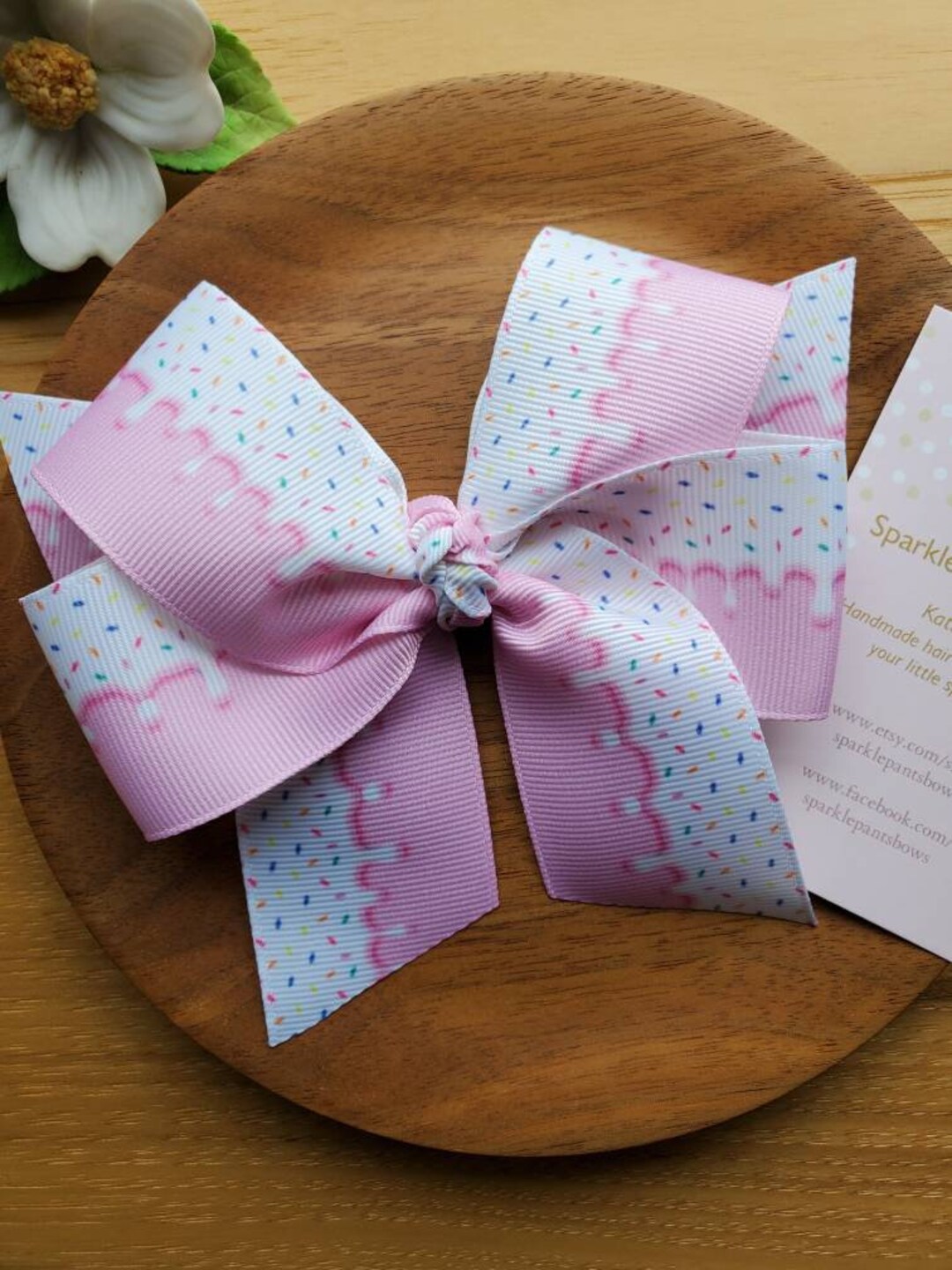 XL Pink Frosting Bow - Etsy