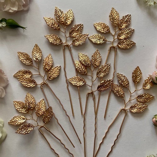 Gold Bridal Hair Pins Gold Wedding Head Piece Gold Bridal Hair | Etsy
