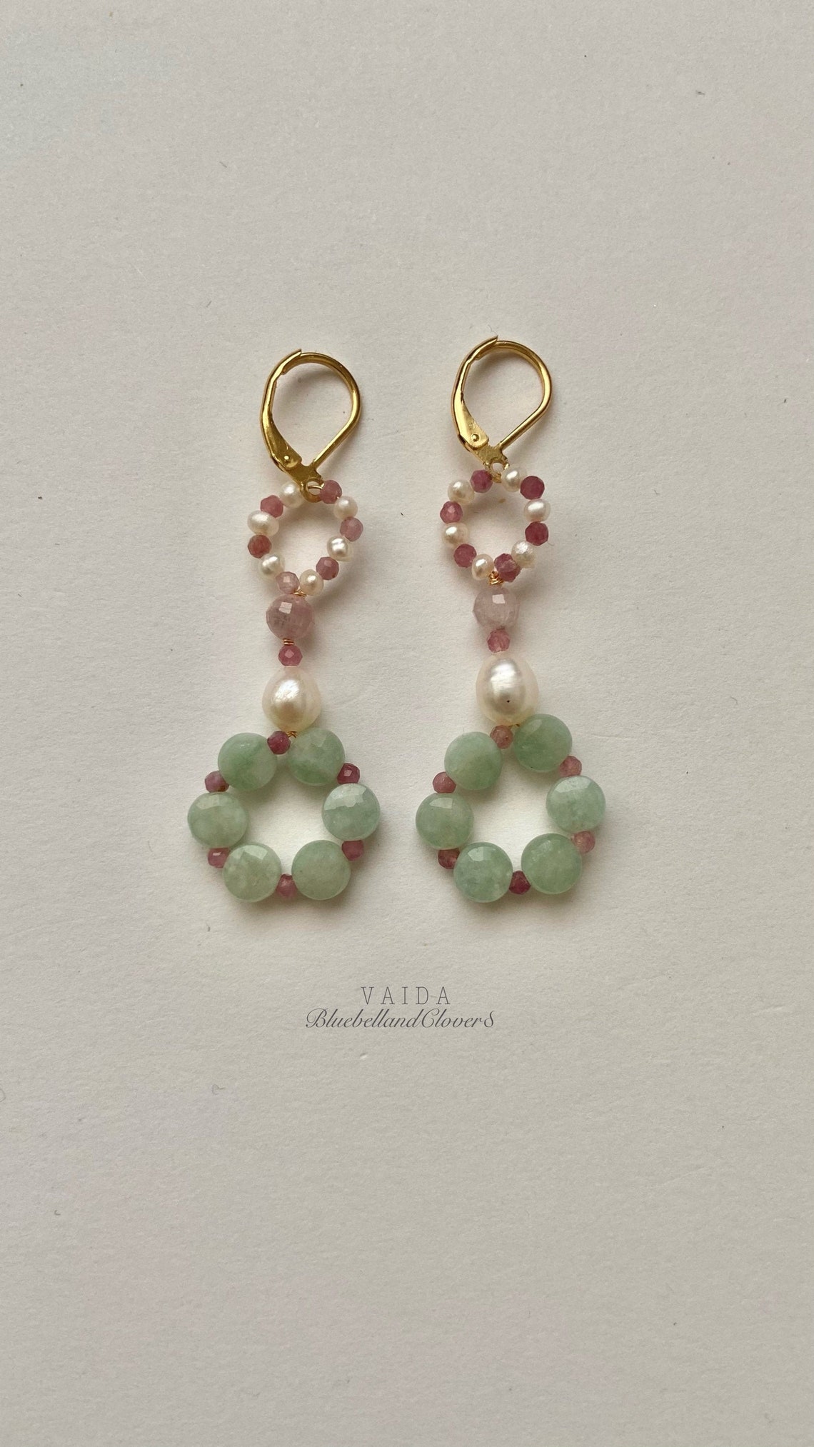 Burmese Jade Natural Pearls and Pink Tourmaline Statement - Etsy