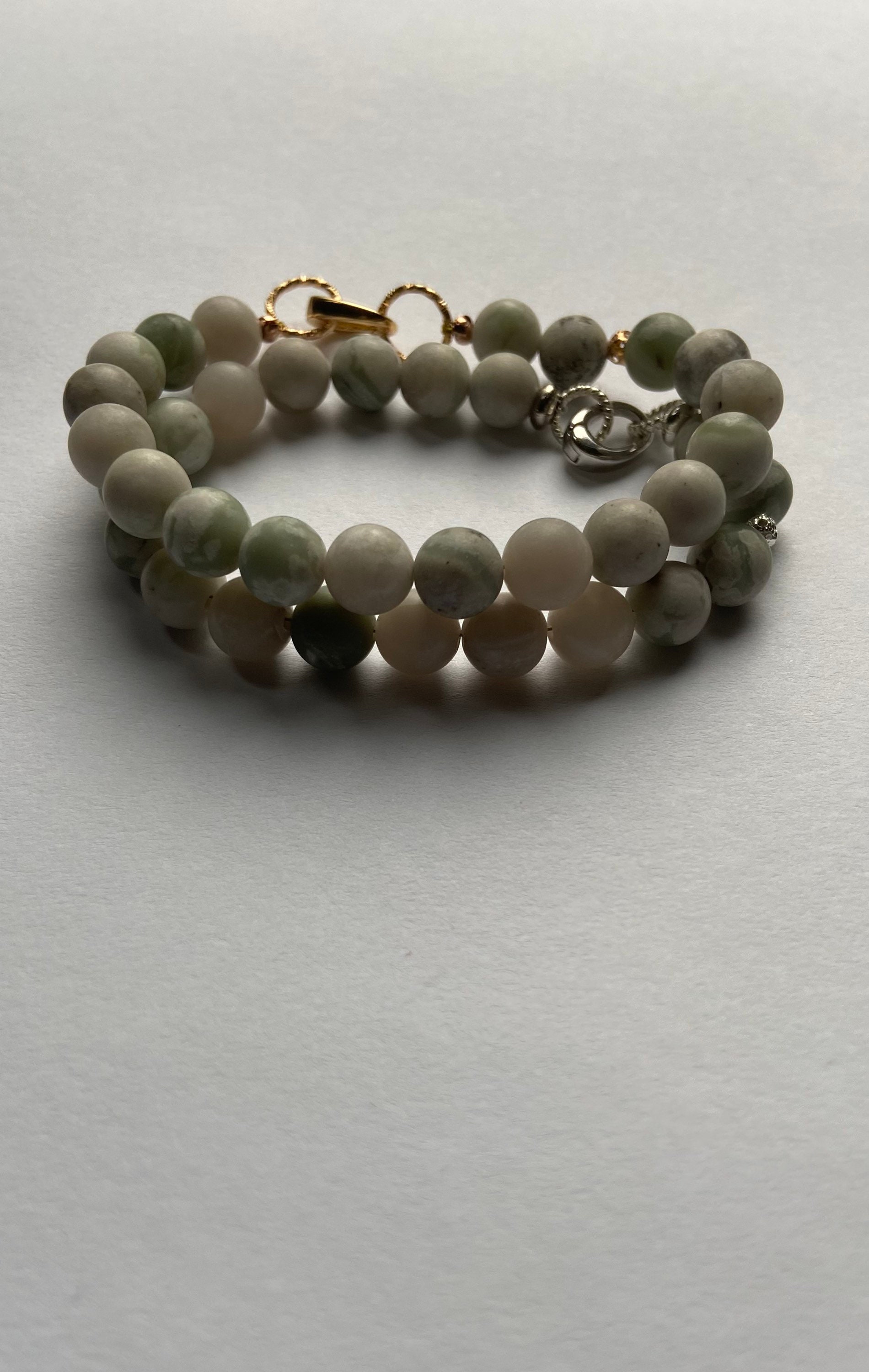 Genuine Serpentine New Jade Gemstone Bracelet Serpentine | Etsy