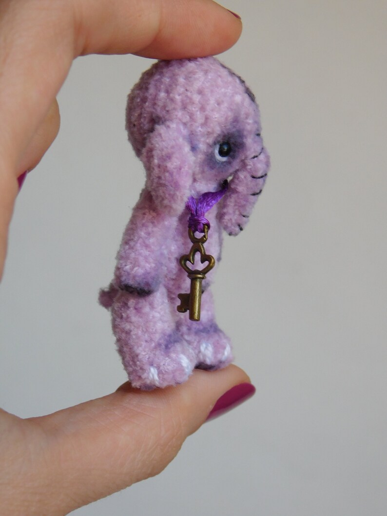 Tiny purple elephant Blythe pet Amigurumi teddy friends | Etsy