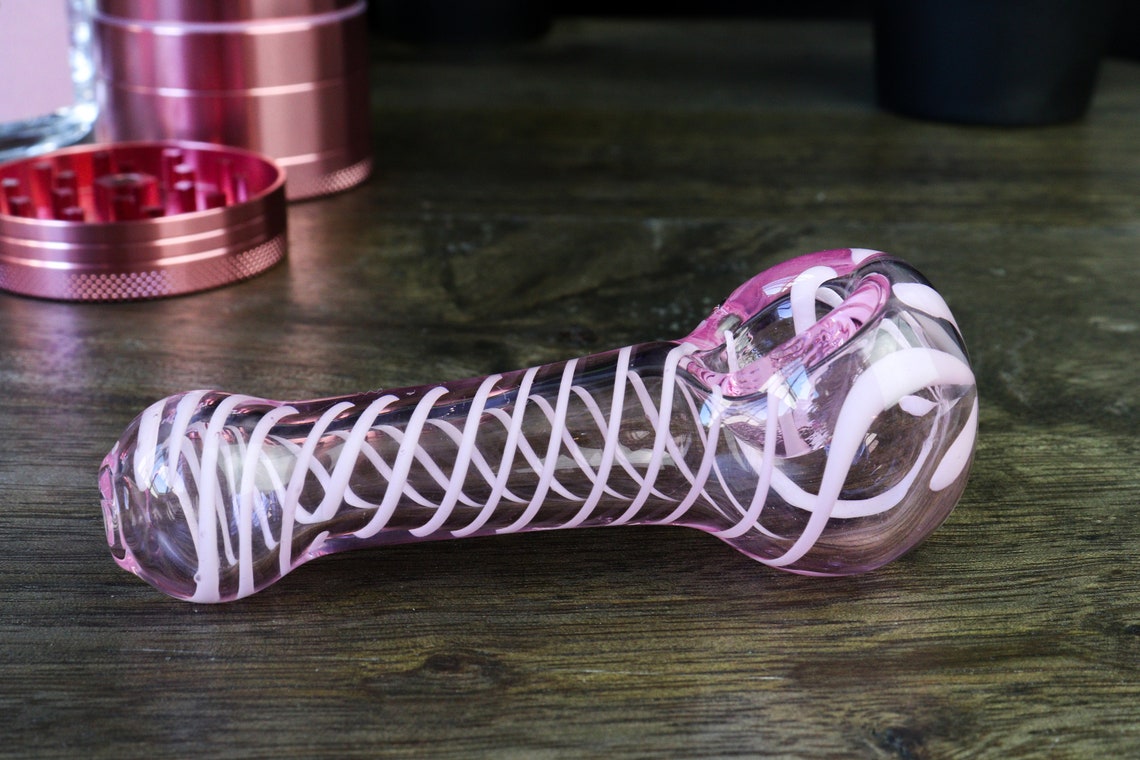 Tiny Pink Good Vibes Set: 3 Inch Pink Glass Smoking Pipe Herb - Etsy