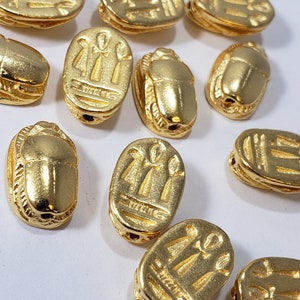 Egyptian Scarab Beads - 20 Pcs - Silver or Gold - Etsy
