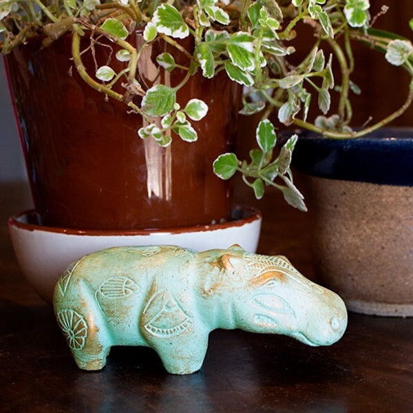 Gold Hippo - Etsy