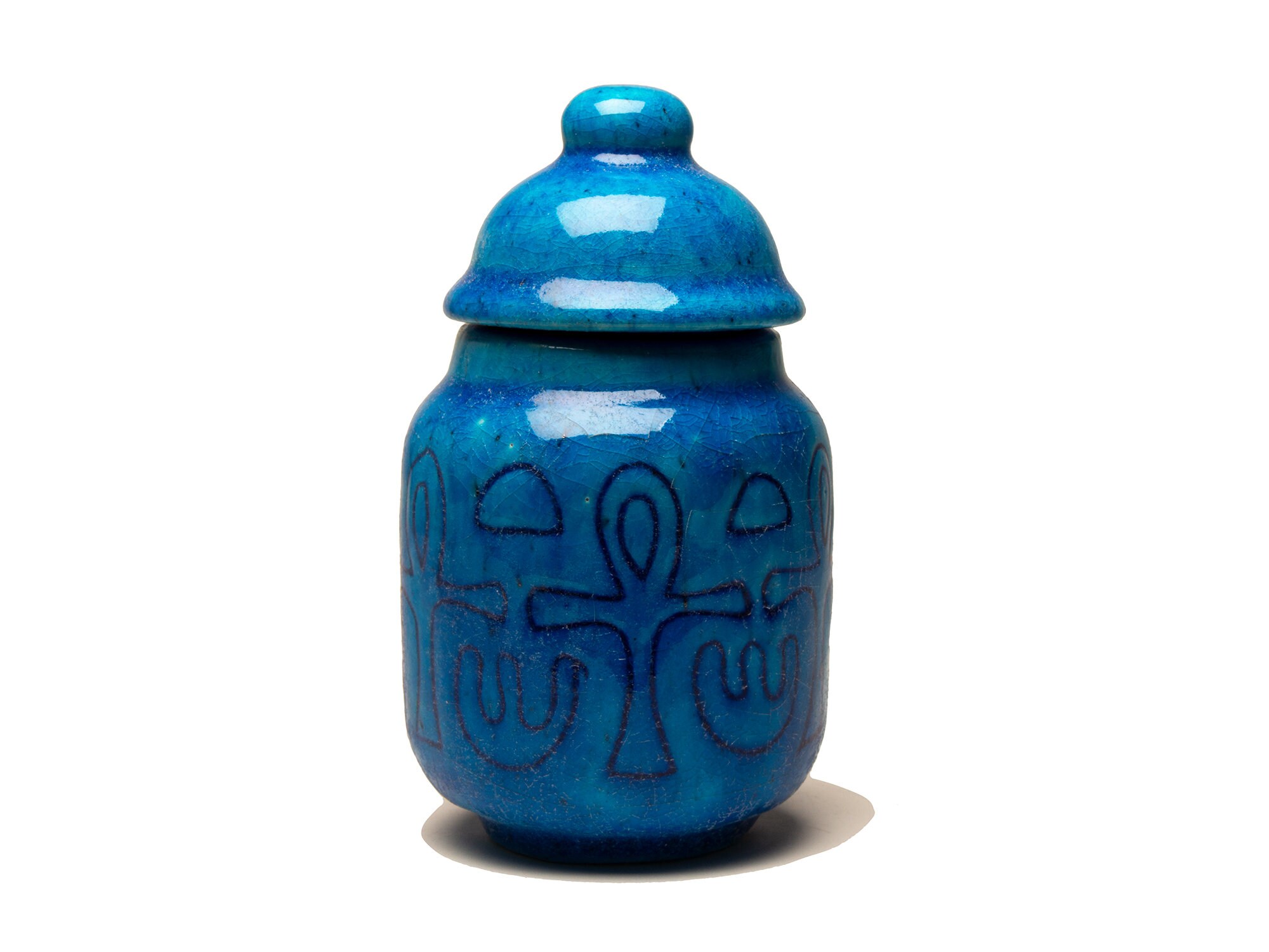 Egyptian Ceramic Ankh Jar With Lid Made in Egypt - Etsy