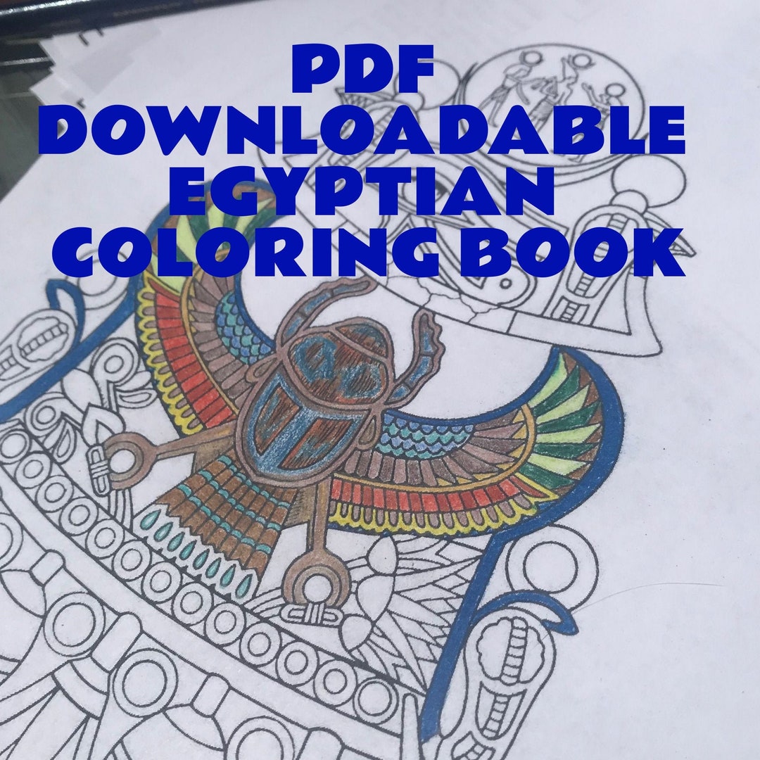 18 Page Ancient Egyptian Adult Coloring Book / Downloadable / Printable ...