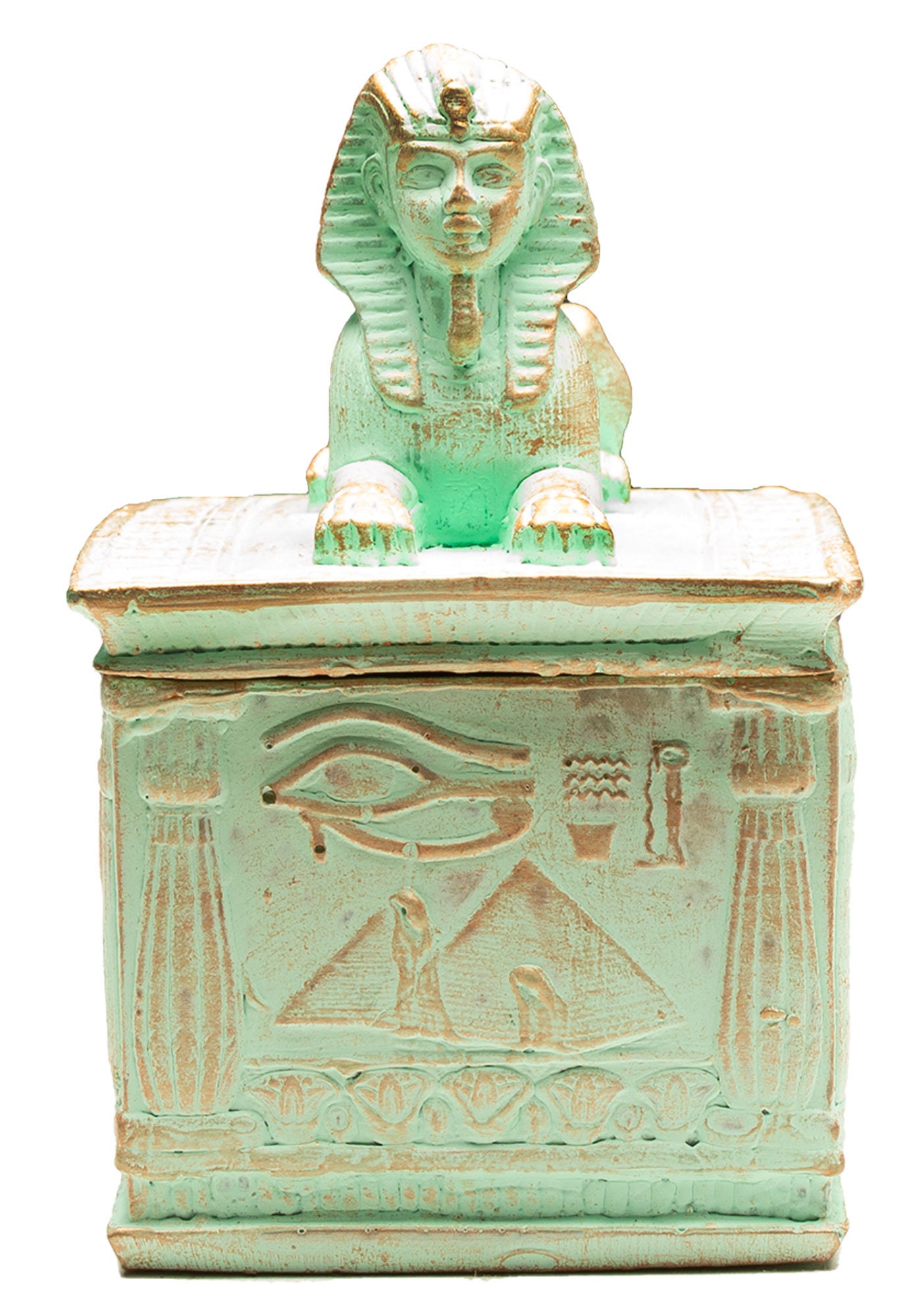Egyptian Sphinx Treasure Box - Patina Lion - Pyramids of Giza- Made in ...