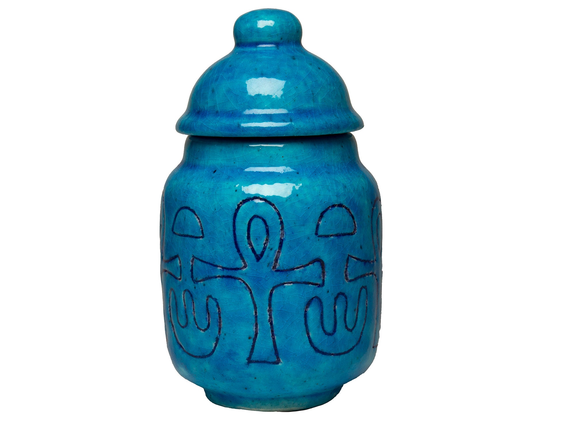 Egyptian Ceramic Ankh Jar With Lid Made in Egypt - Etsy