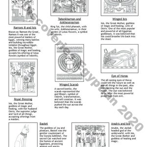 Ancient Egyptian Coloring Book / Coloring Pages - Egyptology Gift- Made ...