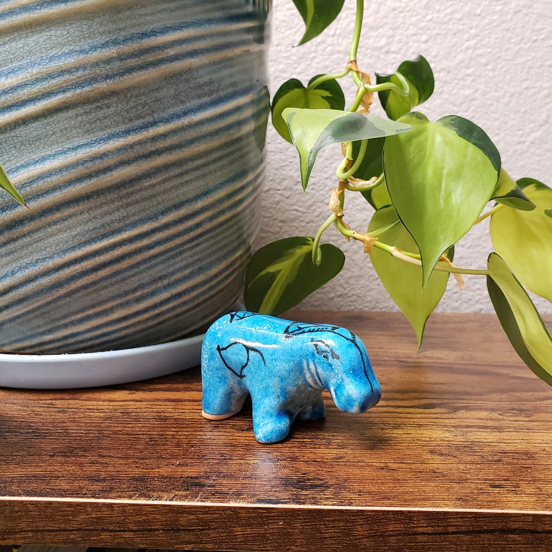 Miniature Ceramic Hippo Egyptian Goddess Taweret Statue Ancient Egypt ...