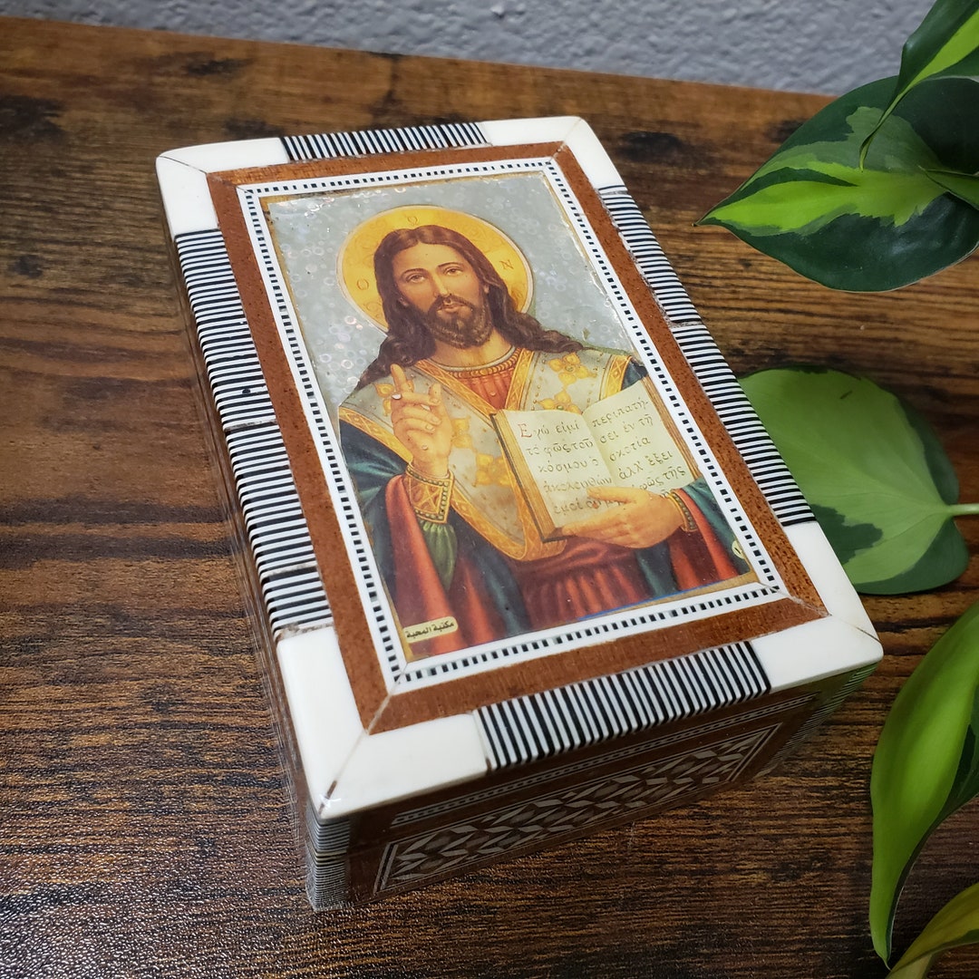 Wooden Jewelry Box Coptic Christian Jesus - Church of St. George ...