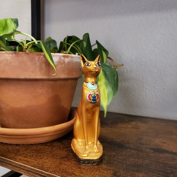 Gold Egyptian Cat Statue