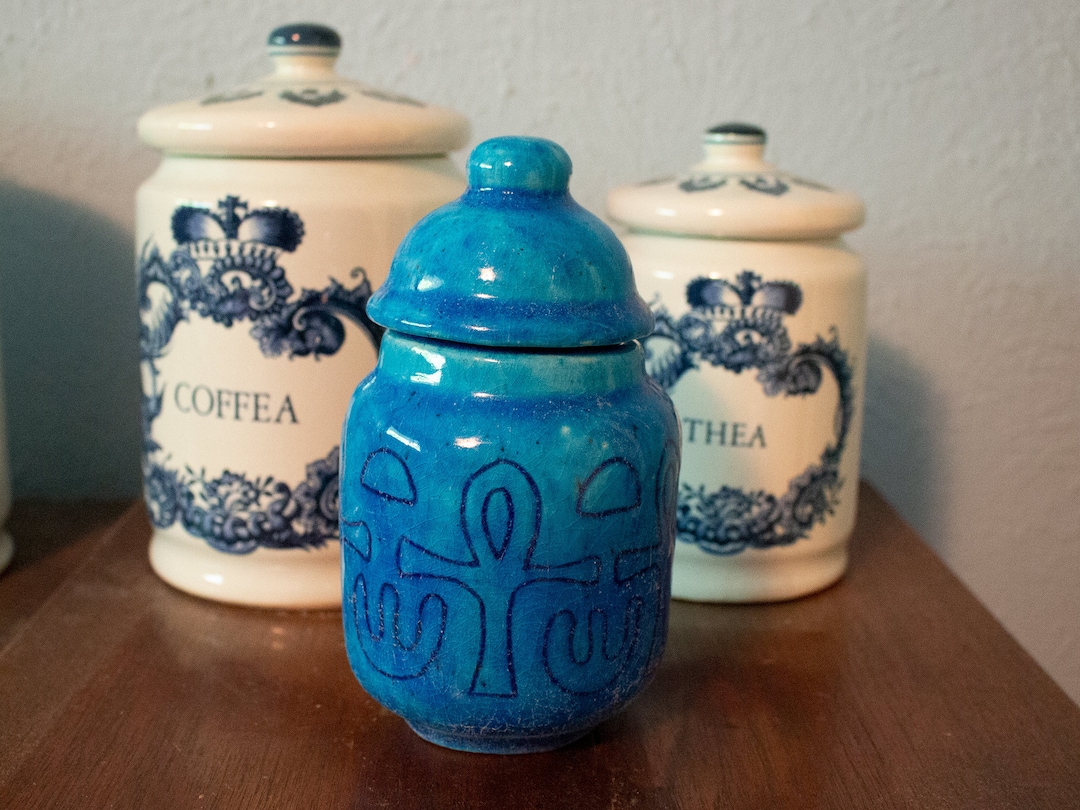 Egyptian Ceramic Ankh Jar With Lid Made in Egypt - Etsy