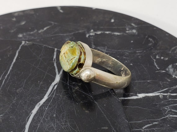 Egyptian Scarab Swivel Ring - Hinged Soapstone Scarab… - Gem