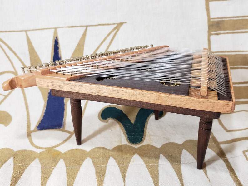 Miniature Zither Figurine Volkszither Collectible Qanun - Etsy