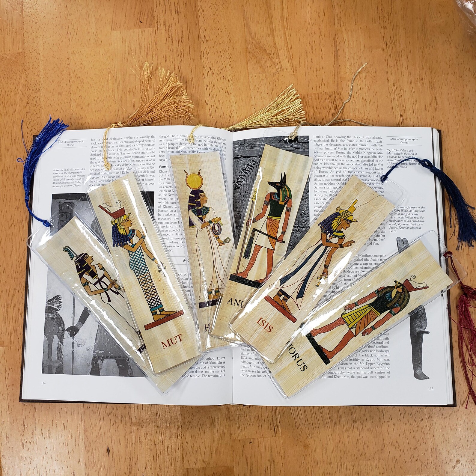 Papyrus Bookmarks - Egyptian Gods/goddesses - Set of 12 - Made in Egypt ...