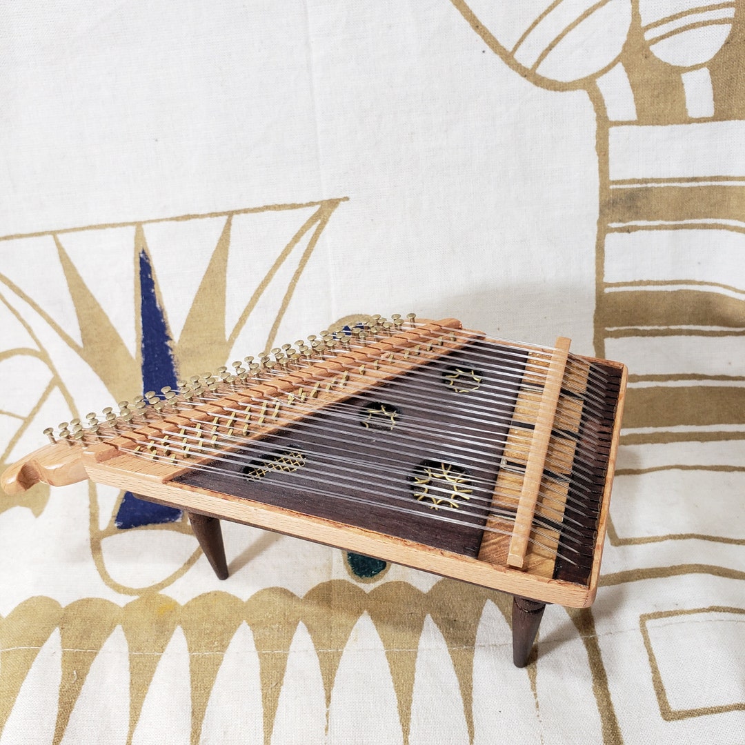 Miniature Zither Figurine - Volkszither Collectible - Qanun Musical ...