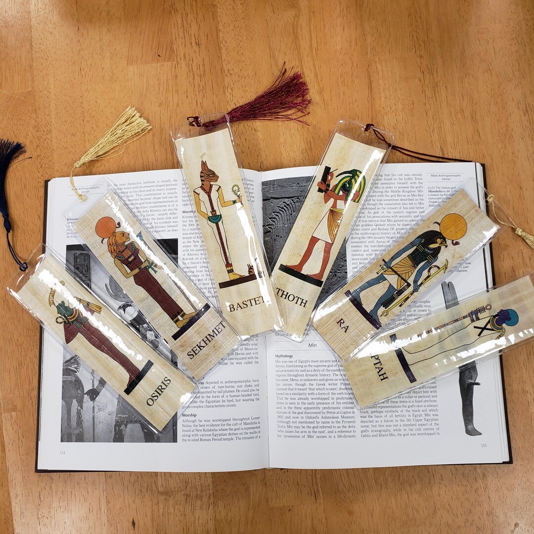 Papyrus Bookmarks - Egyptian Gods/goddesses - Set of 12 - Made in Egypt ...