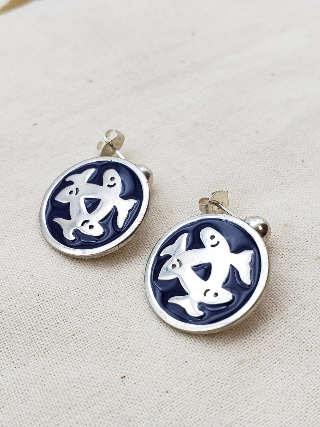 Three Fishes Earrings - Holy Trinity Charm - Sterling Silver- Made in ...