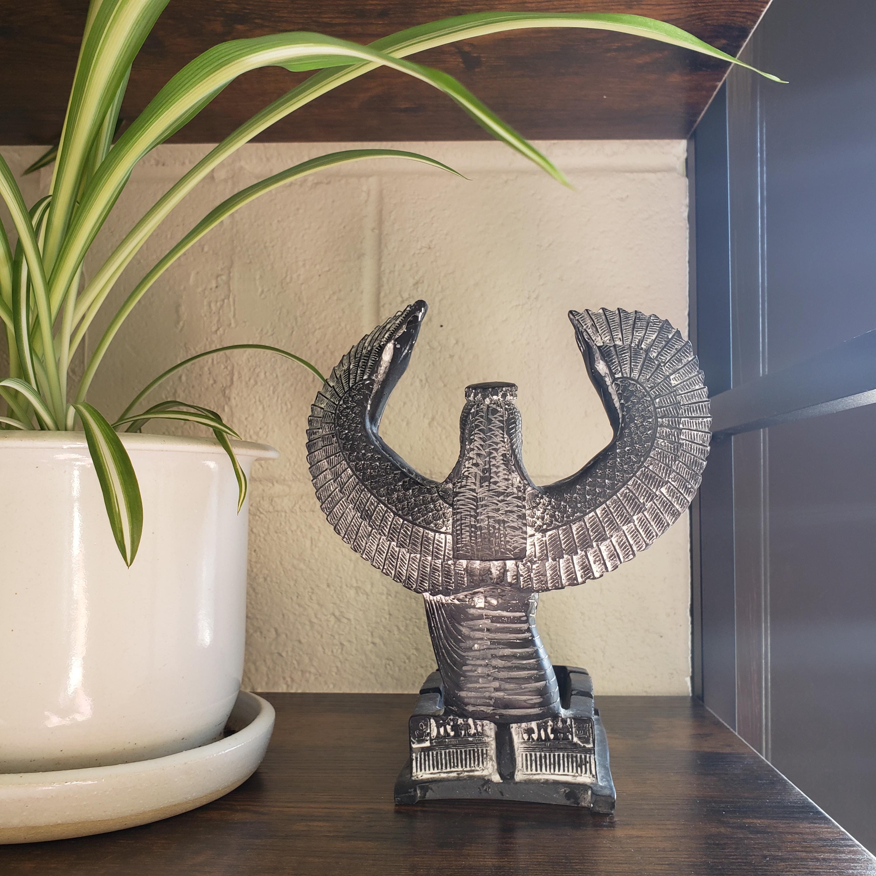 Egyptian Goddess Isis Statue With Tray - Ashtray/incense Holder ...