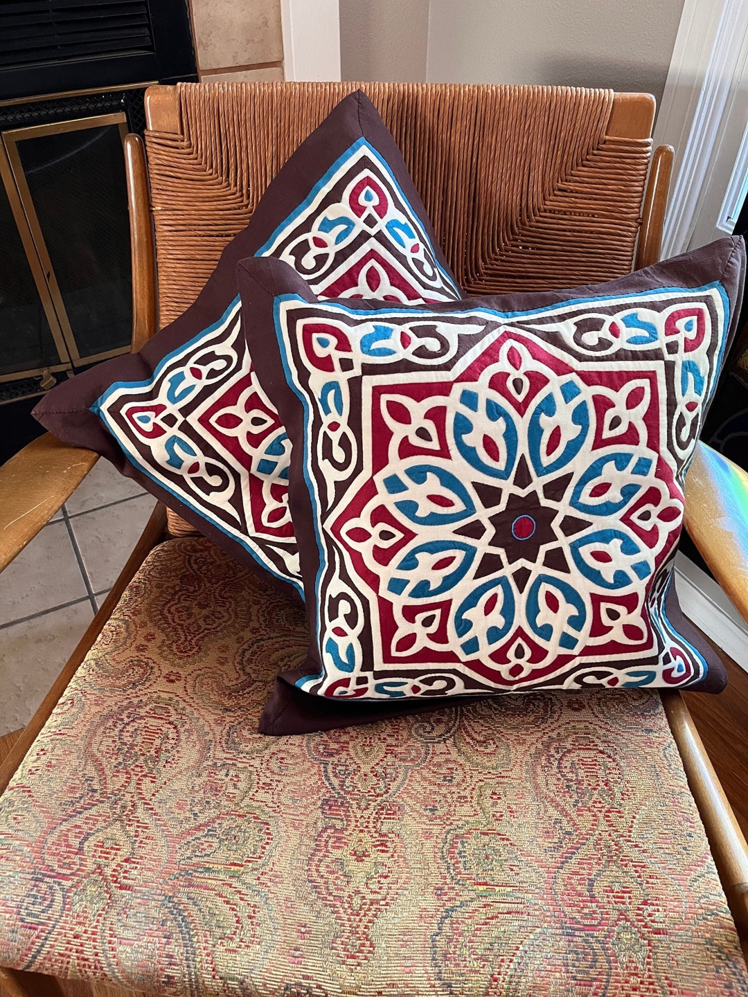 Hand-stitched Egyptian Khayamiya Appliqué Pillowcase - From the ...