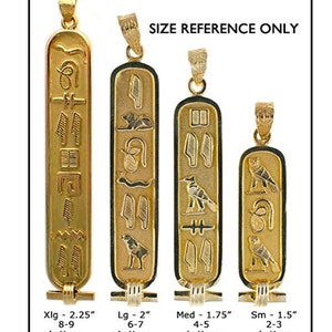14K Solid Gold Personalized Cartouche Pendant: Egyptian Hieroglyphic ...