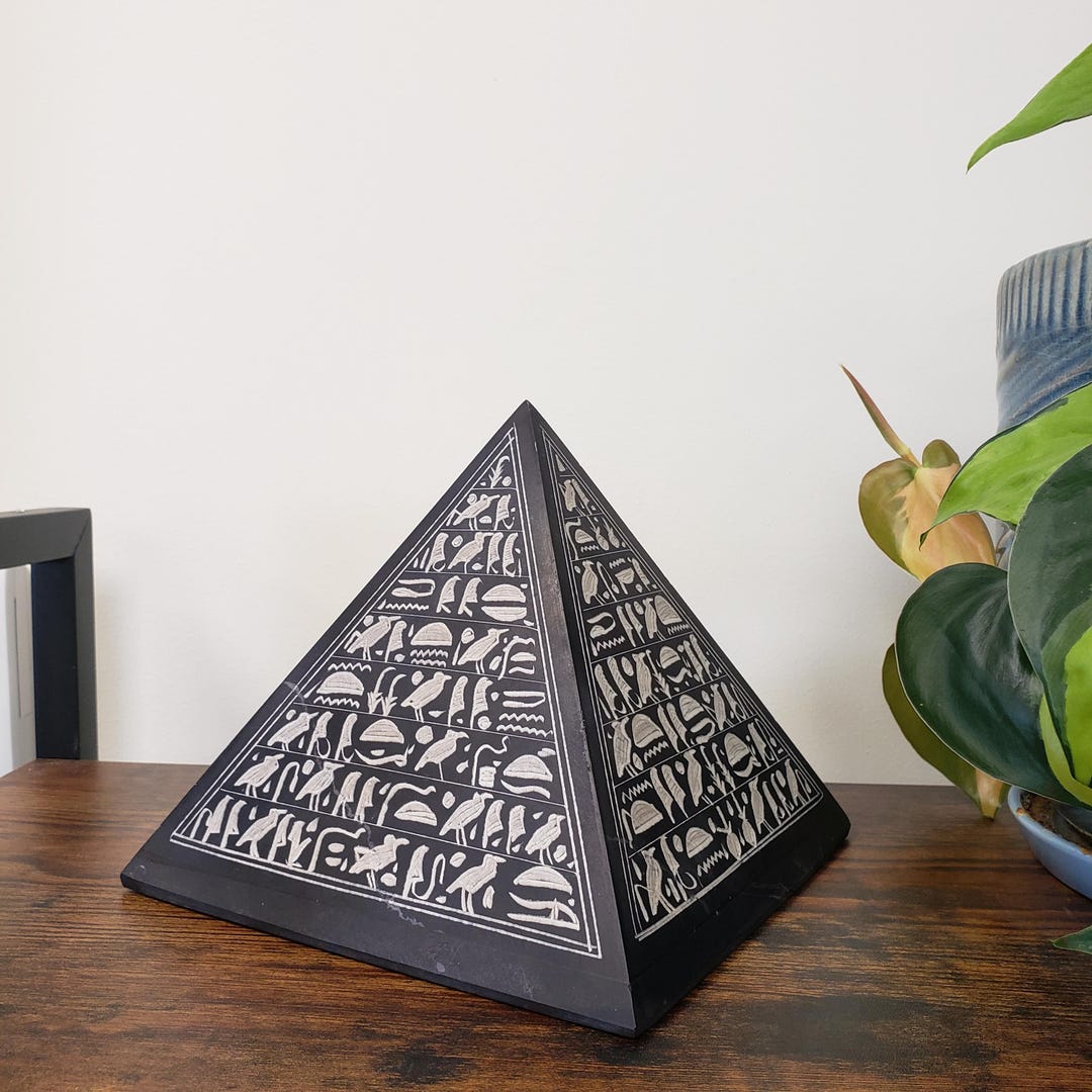 Large Basalt Egyptian Pyramid Statue - Ancient Egypt Collectible - Made ...