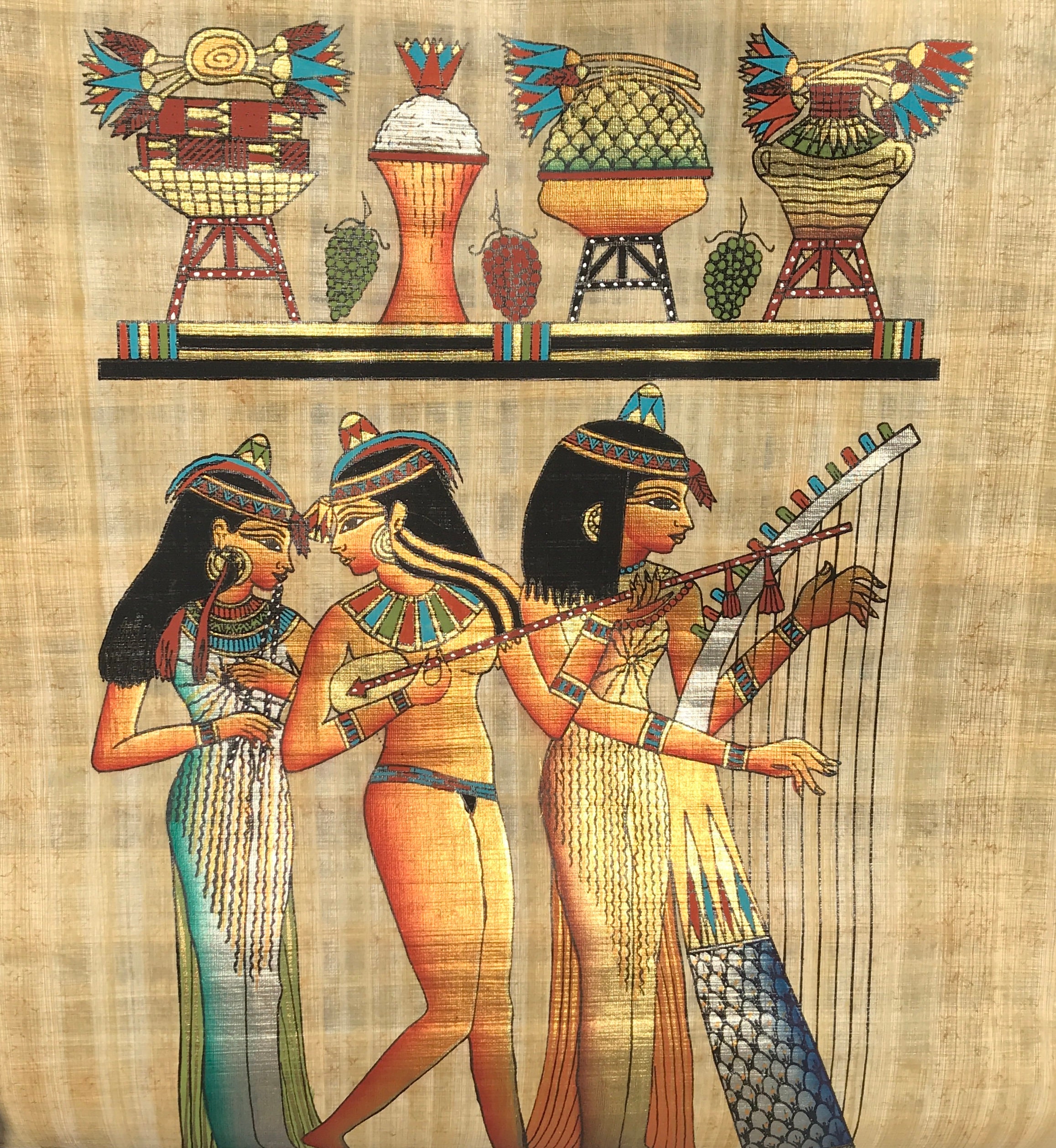 Ancient Egypt Musicians of Amun Papyrus Painting Egyptian - Etsy