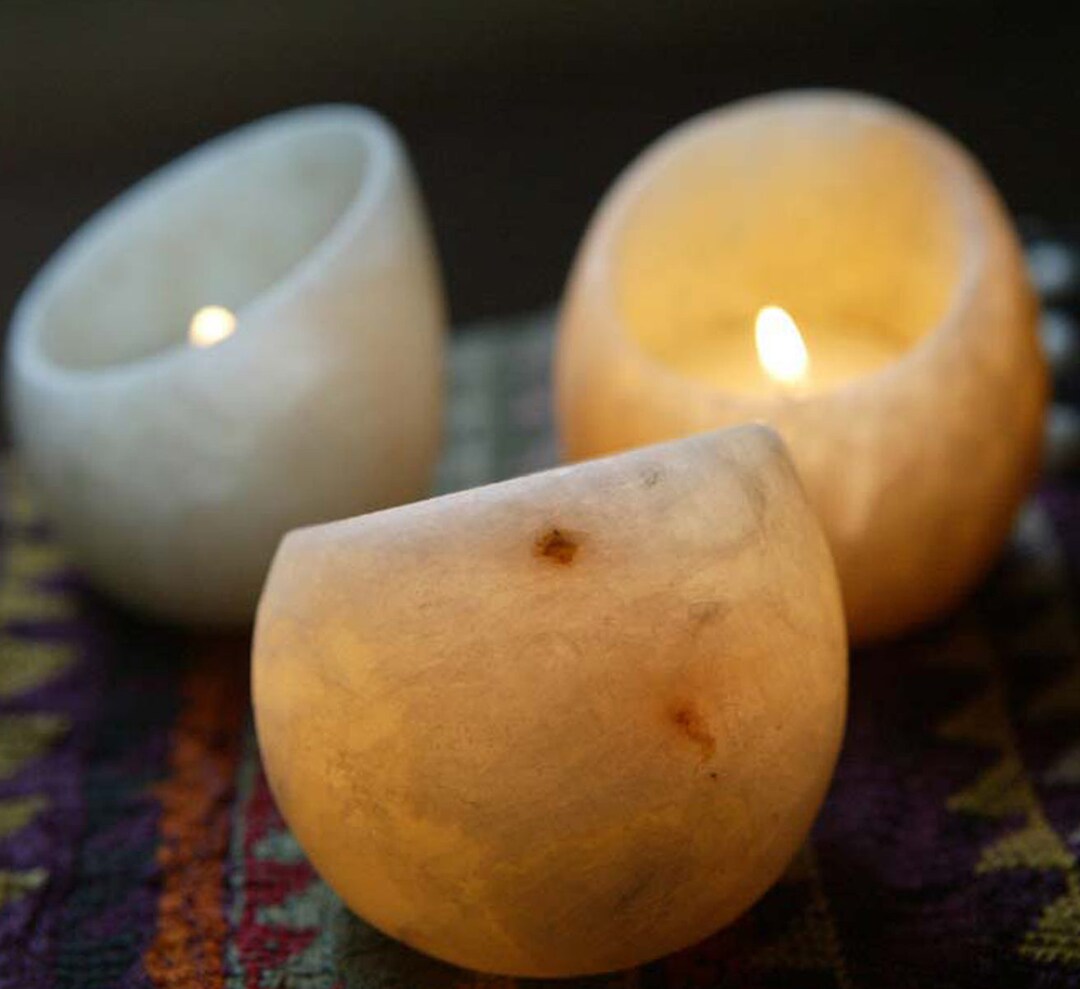 Egyptian Alabaster Votive/tea Light Candle Holder- Made in Egypt - One ...