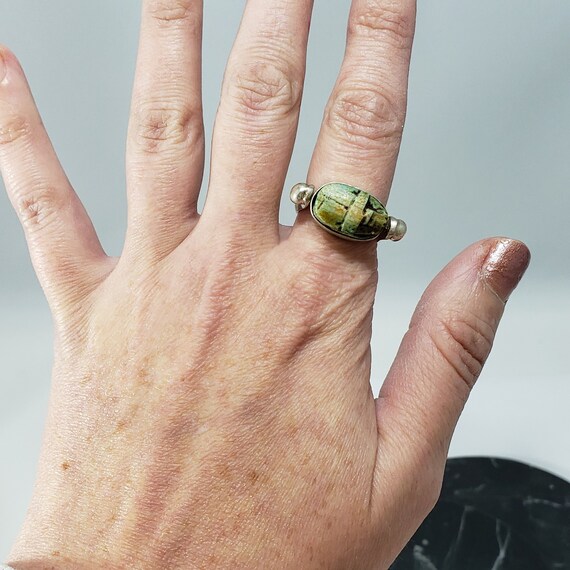 Egyptian Scarab Swivel Ring - Hinged Soapstone Scarab… - Gem