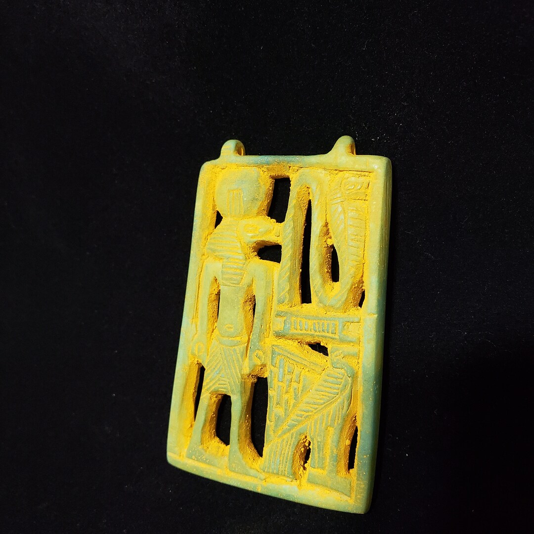 Egyptian God Pendant Pectoral Amulet - Ceramic - Thoth Nekhbet Wadjet ...