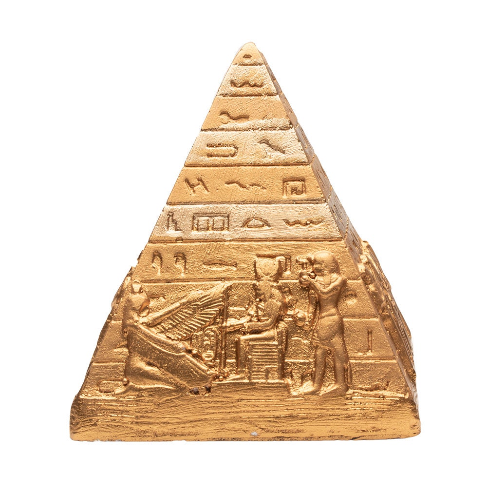 Small Gold Egyptian Pyramid Statue Made in Egypt - Etsy