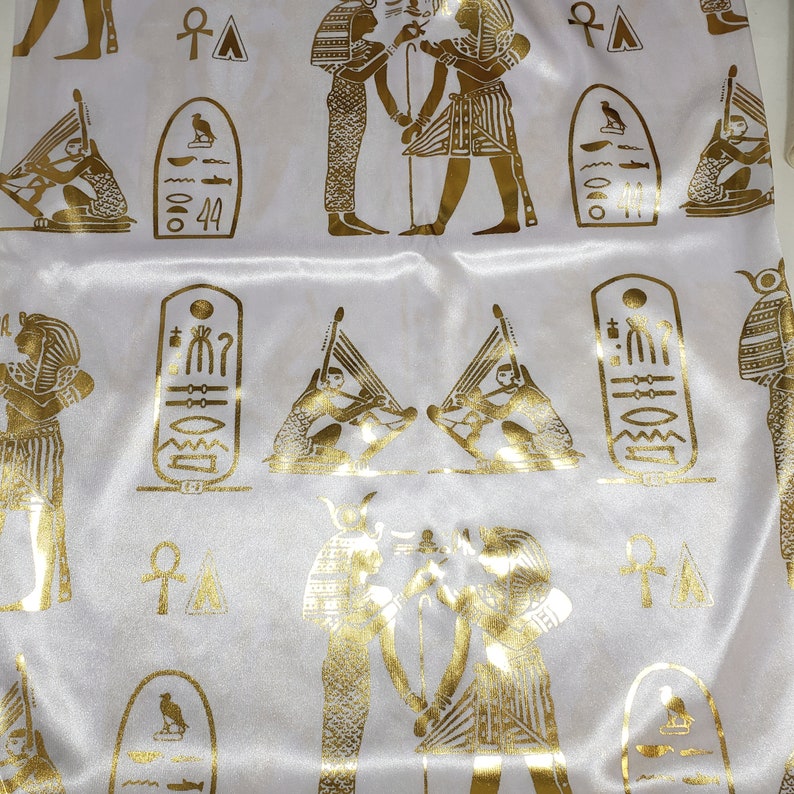 Hieroglyphic Pharaonic Scarf Black/gold or Cream/gold Made - Etsy