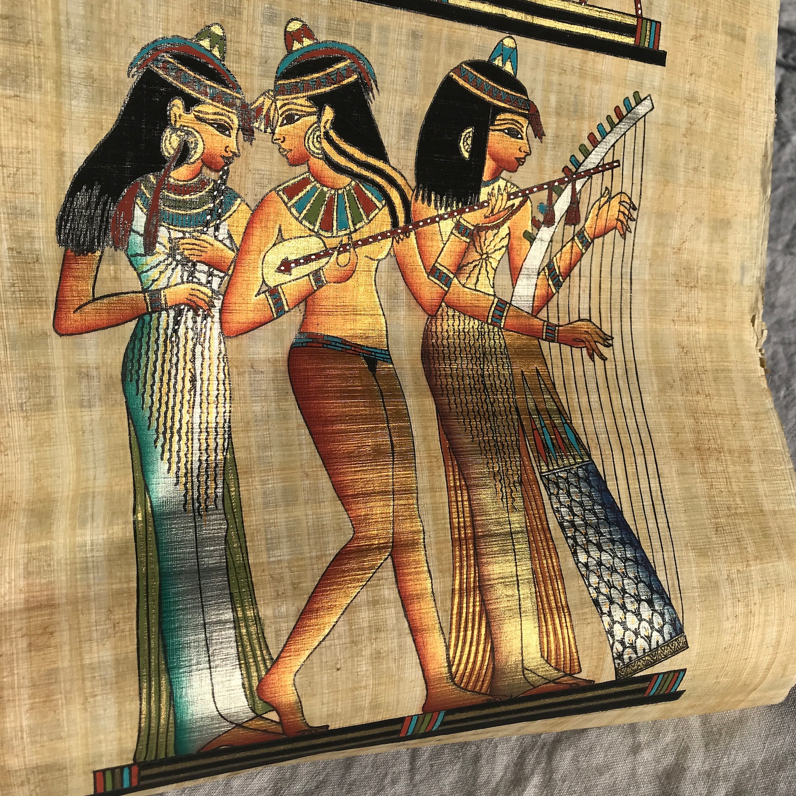 Ancient Egypt Musicians of Amun Papyrus Painting Egyptian - Etsy