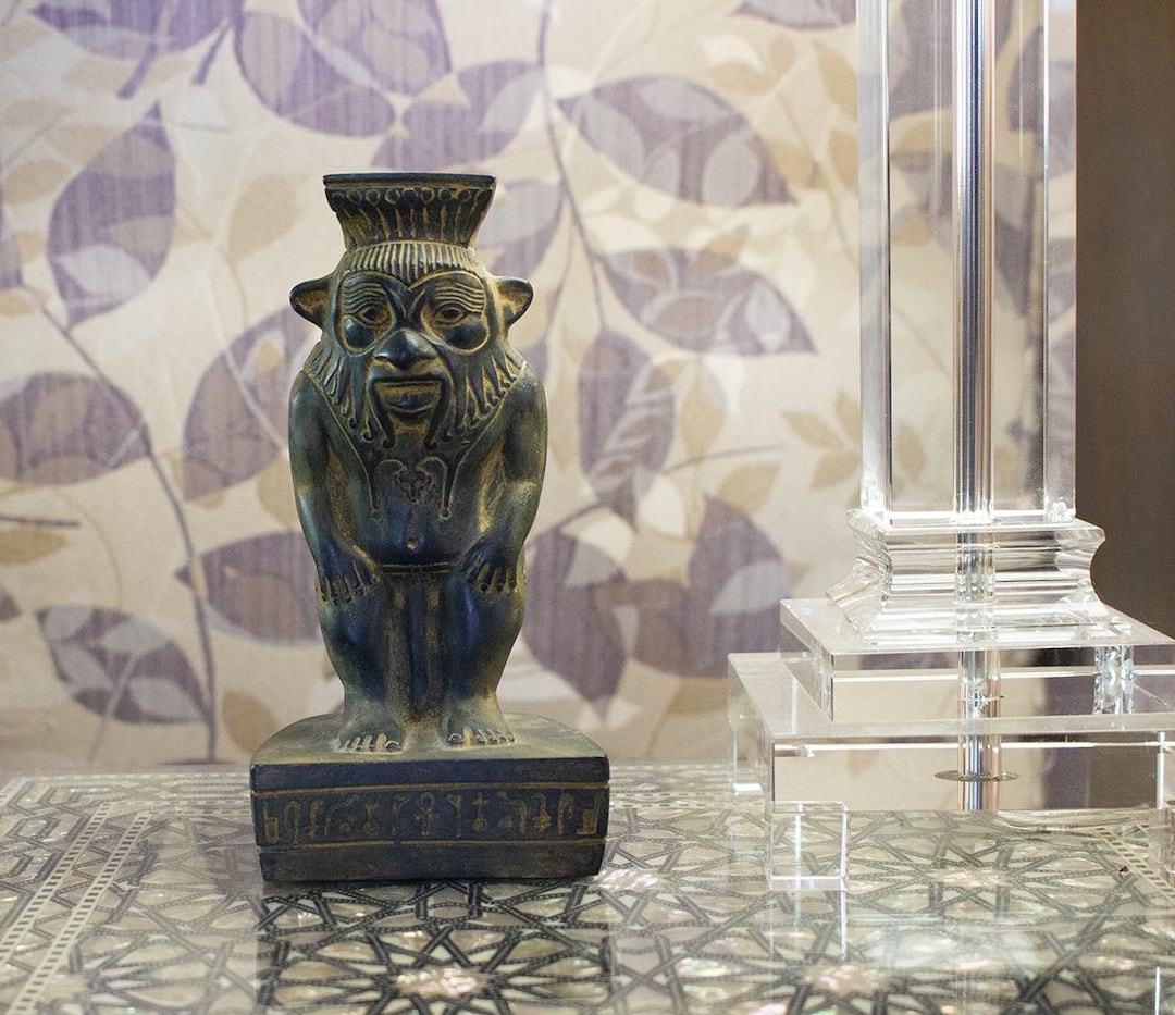 Egyptian Dwarf God Bes Statue - Ancient Egypt Collectible - 7 Inches ...