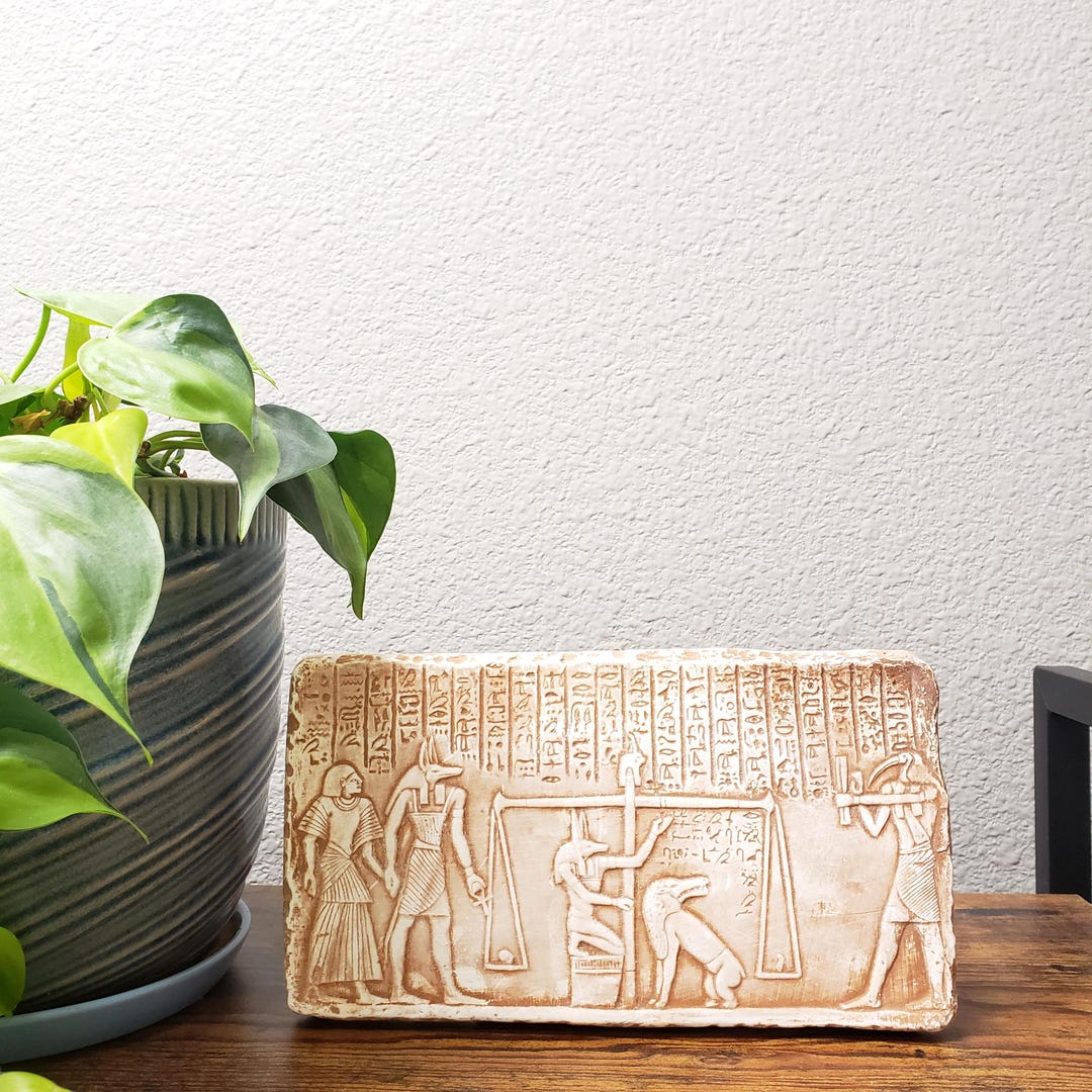 Ancient Egypt Judgment Scene Plaque - Egyptian Book of the Dead Artwork ...