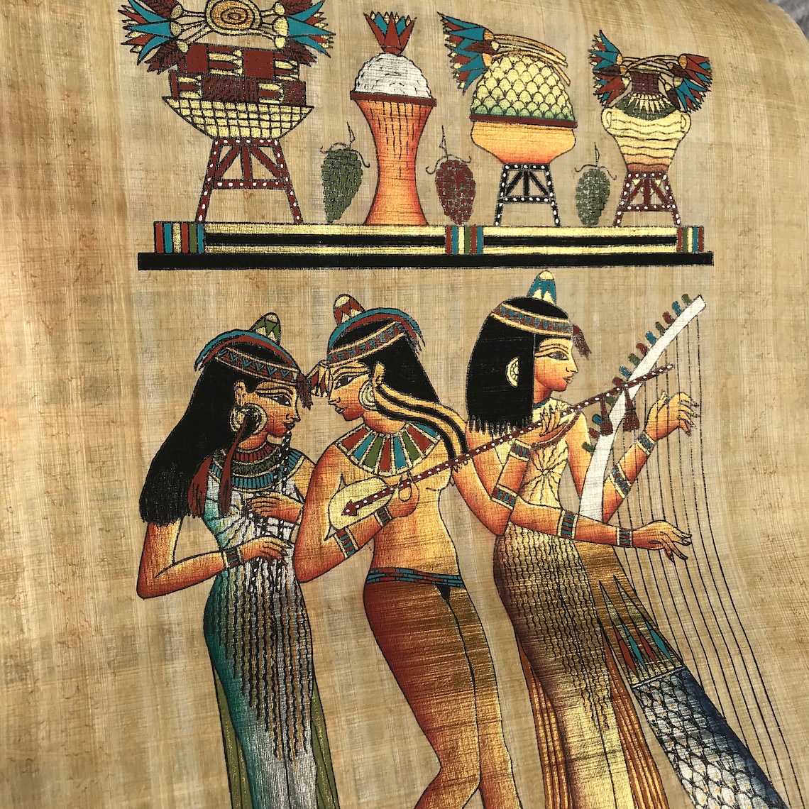 Ancient Egypt Musicians of Amun Papyrus Painting Egyptian | Etsy